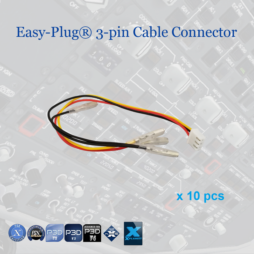 Easy-Plug® 3-pin Cable Connector (Set of 10) – Cockpit phD
