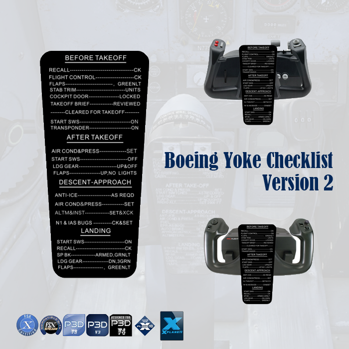 Boeing 737 747 777 Boeing YOKE CHECKLIST for Sim Yoke (Version 2 ...